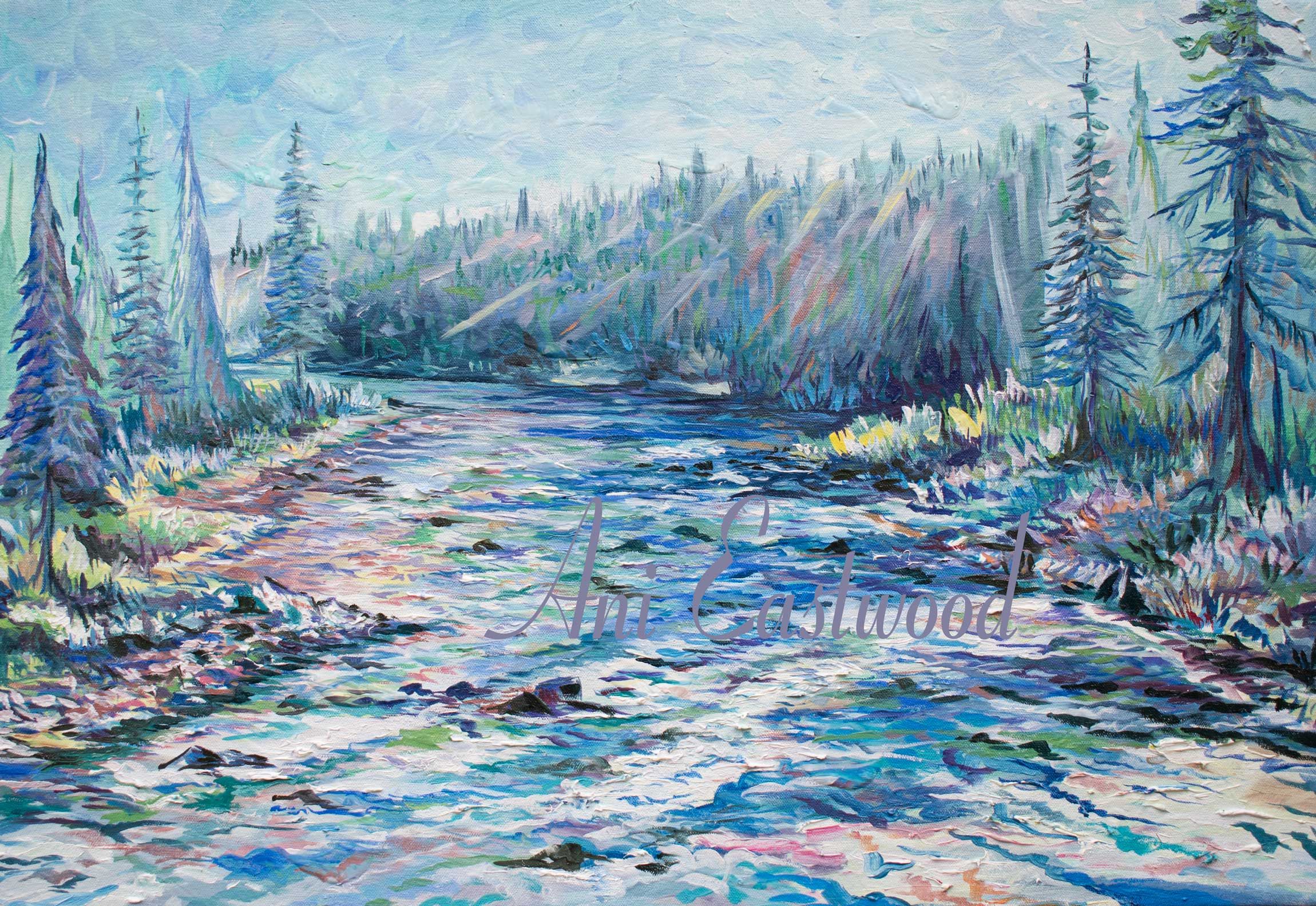 Montana Painting, Bitterroot River Painting, Blackfoot River - Ani ...